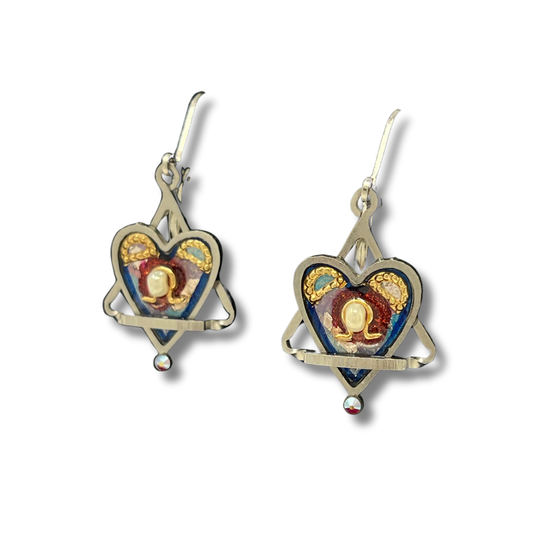 Heart & Star of David Earrings